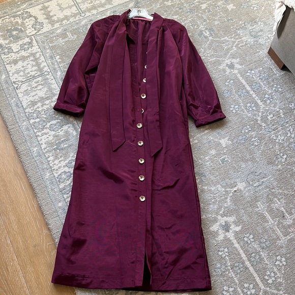 Buru | Dresses | Buru Crimson Faille Housecoat | Poshmark